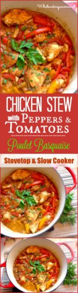 Chicken Stew with Peppers Recipe, Poulet Basquaise, Whats Cooking America